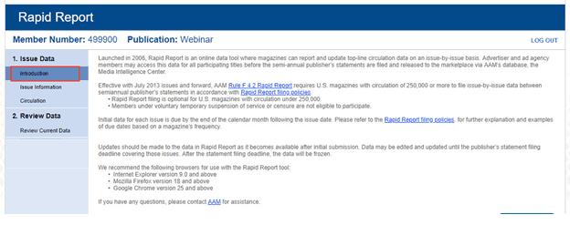 Rapid Report filing guidelines